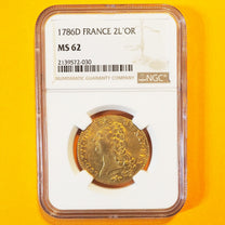 フランス 2ルイドール金貨 ルイ16世 1786D MS62 ( NGC ) – CoinCity